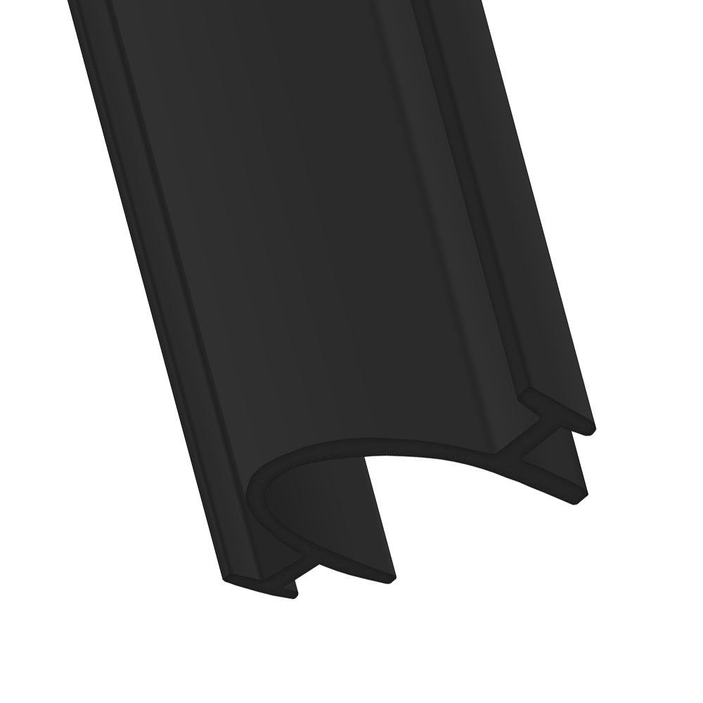 Flexible Black PVC Shower Seal – 4mm T-Shape for Glass Gaps