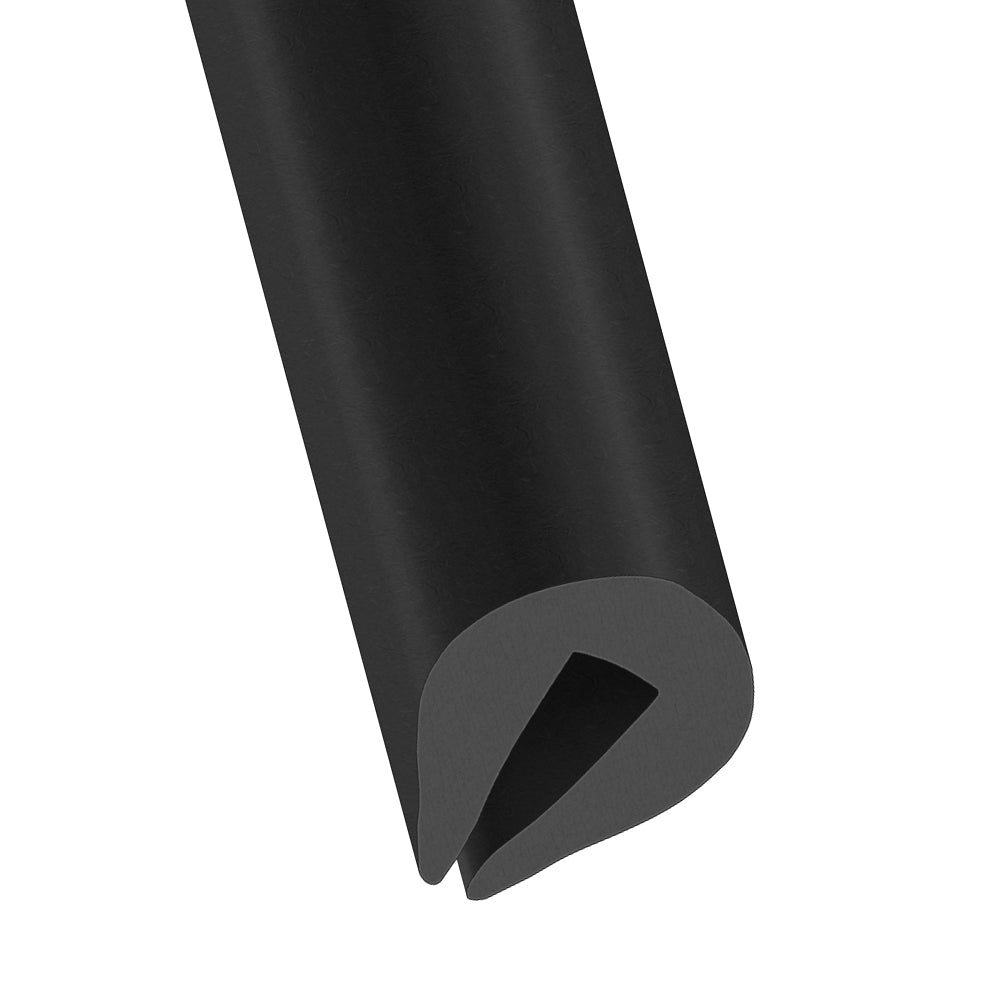 Durable Black PVC U Fender for Impact Protection – 19mm x 25mm x 6mm